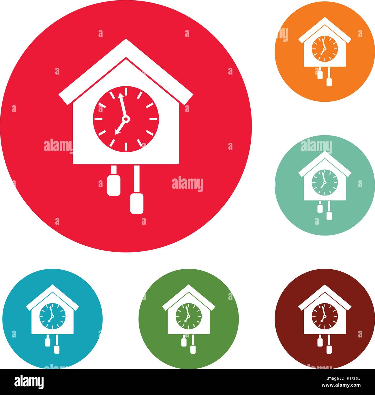 Clock creative icons circle set vector isolated on white background ...