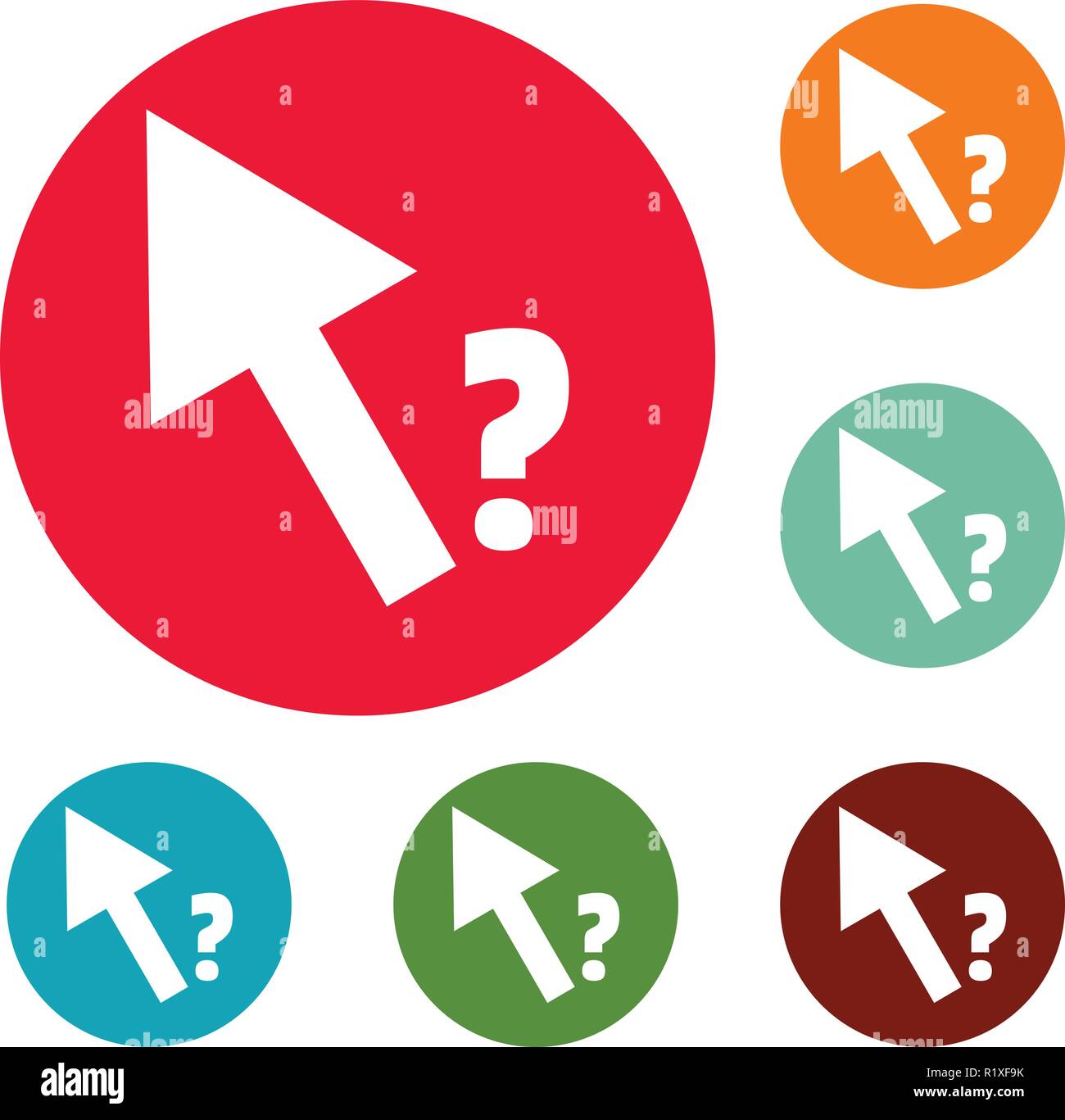 Cursor question icons circle set vector isolated on white background Stock Vector Image & Art ...