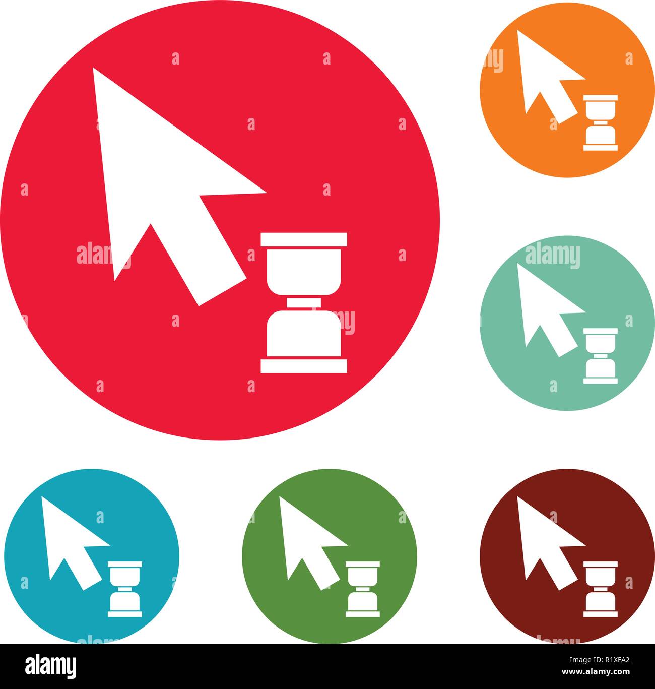 Cursor wait web icons circle set vector isolated on white background Stock Vector Image & Art ...