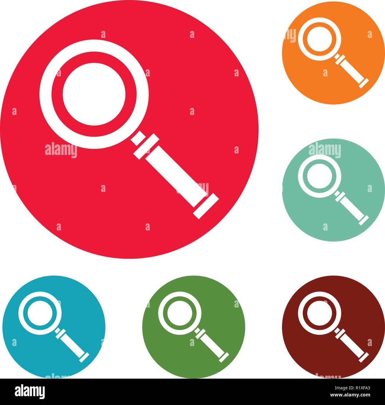 Cursor magnifier icons circle set vector isolated on white background Stock Vector Image & Art ...