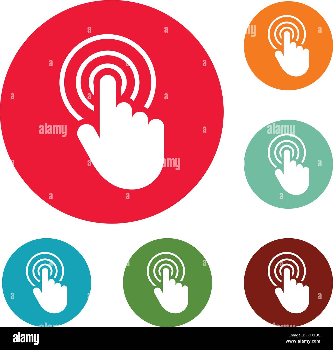 hand cursor web icons circle set vector isolated on white background Stock Vector Image & Art ...