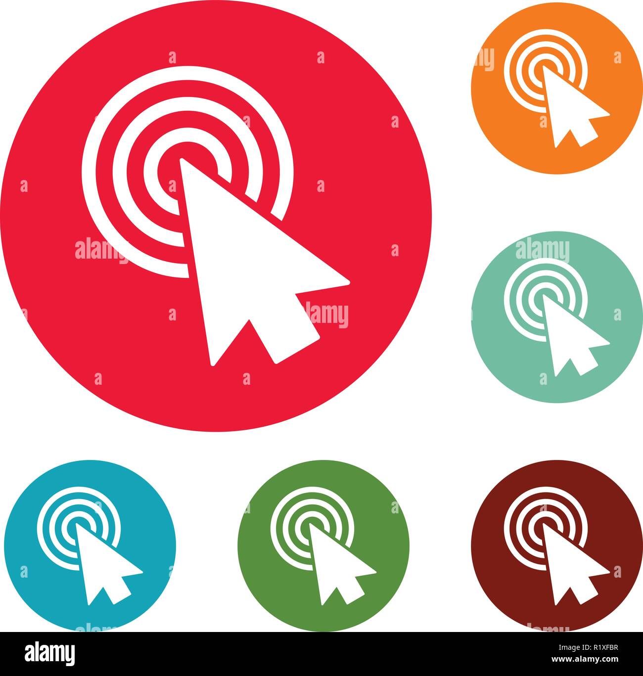 Cursor design element icons circle set vector isolated on white background Stock Vector Image ...