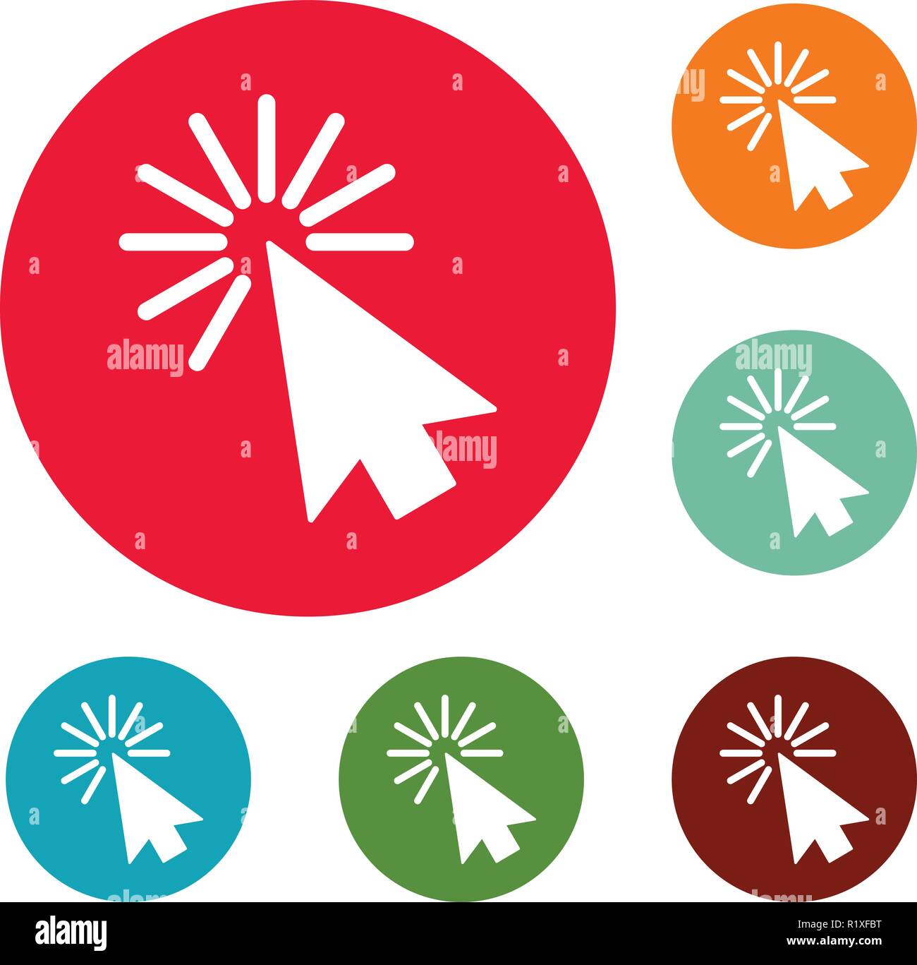 Cursor interface element icons circle set vector isolated on white background Stock Vector Image ...