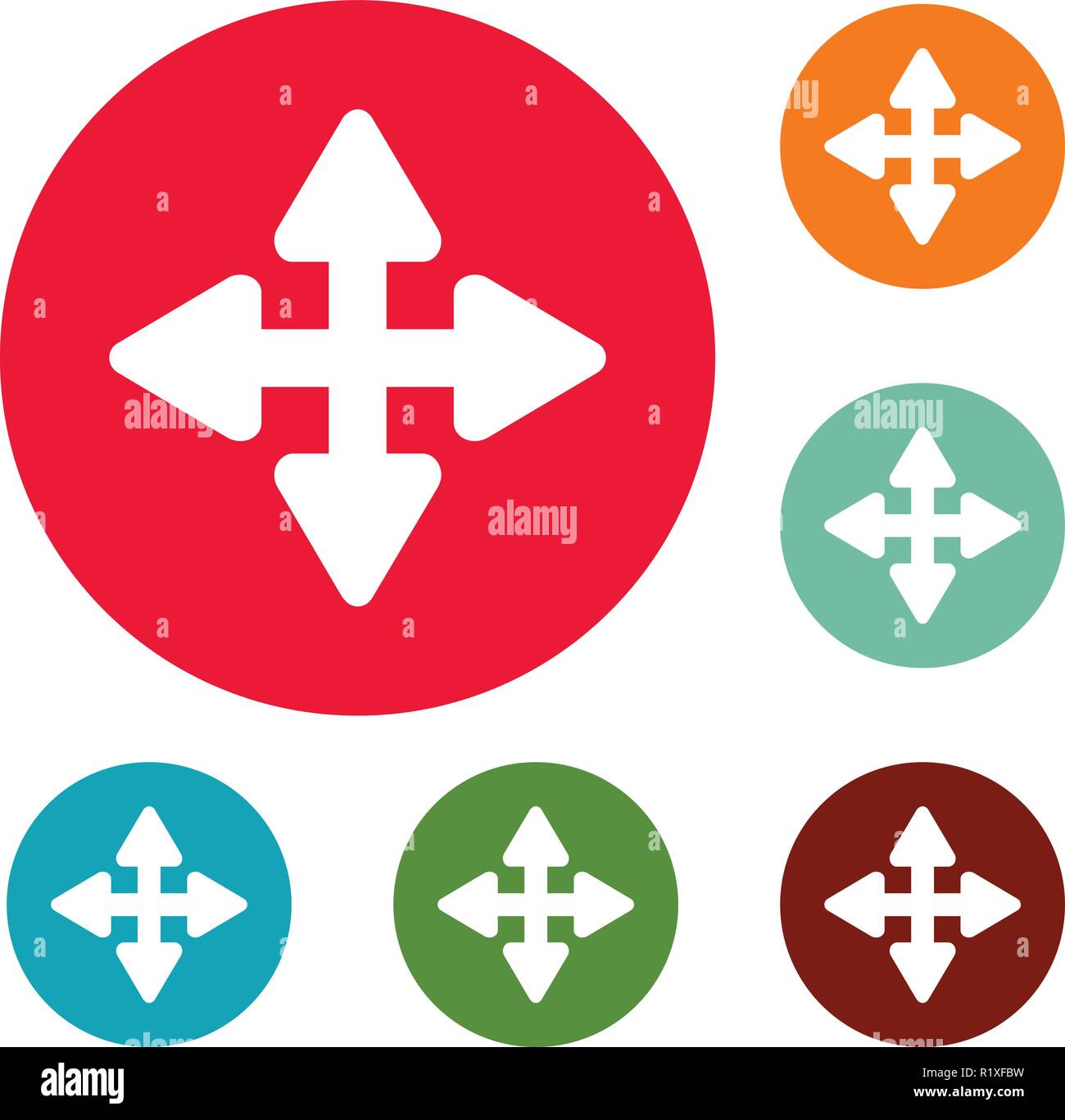 Cursor displacement element icons circle set vector isolated on white background Stock Vector ...