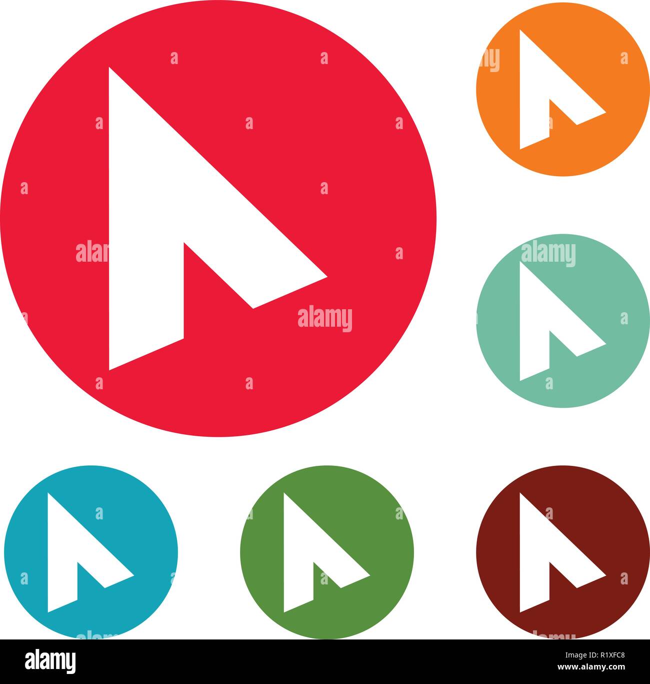 Cursor modern element icons circle set vector isolated on white background Stock Vector Image ...