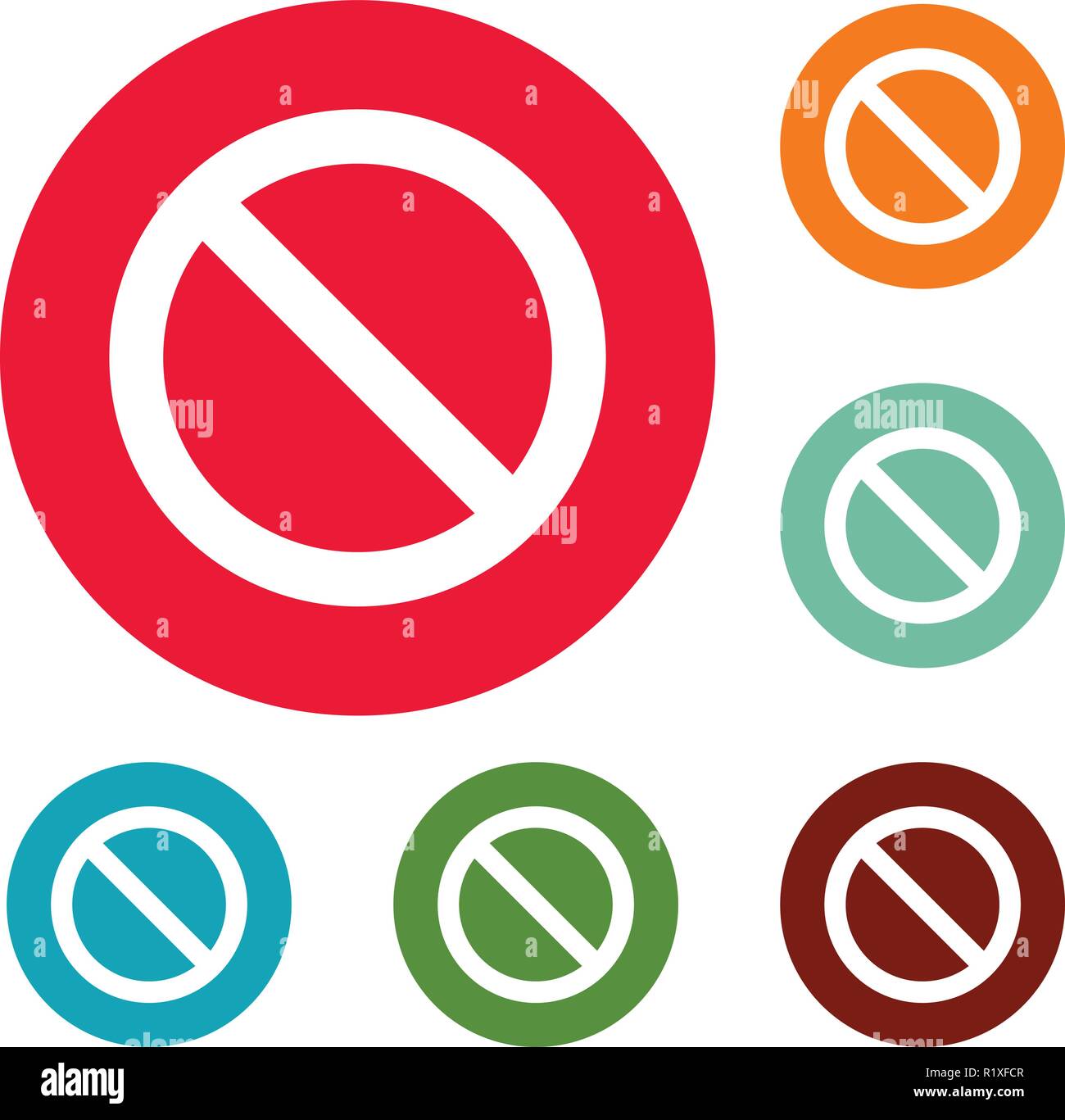 Cursor stop element icons circle set vector isolated on white background Stock Vector Image ...