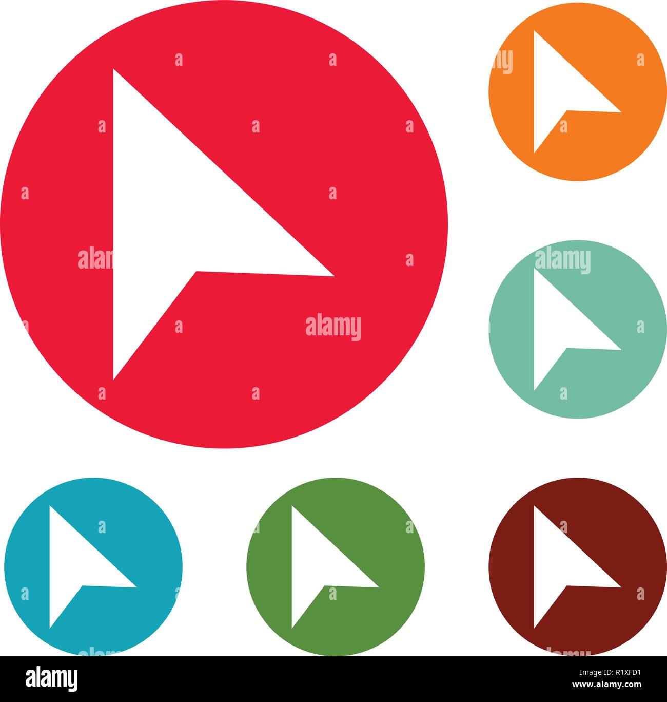 Cursor trendy element icons circle set vector isolated on white background Stock Vector Image ...