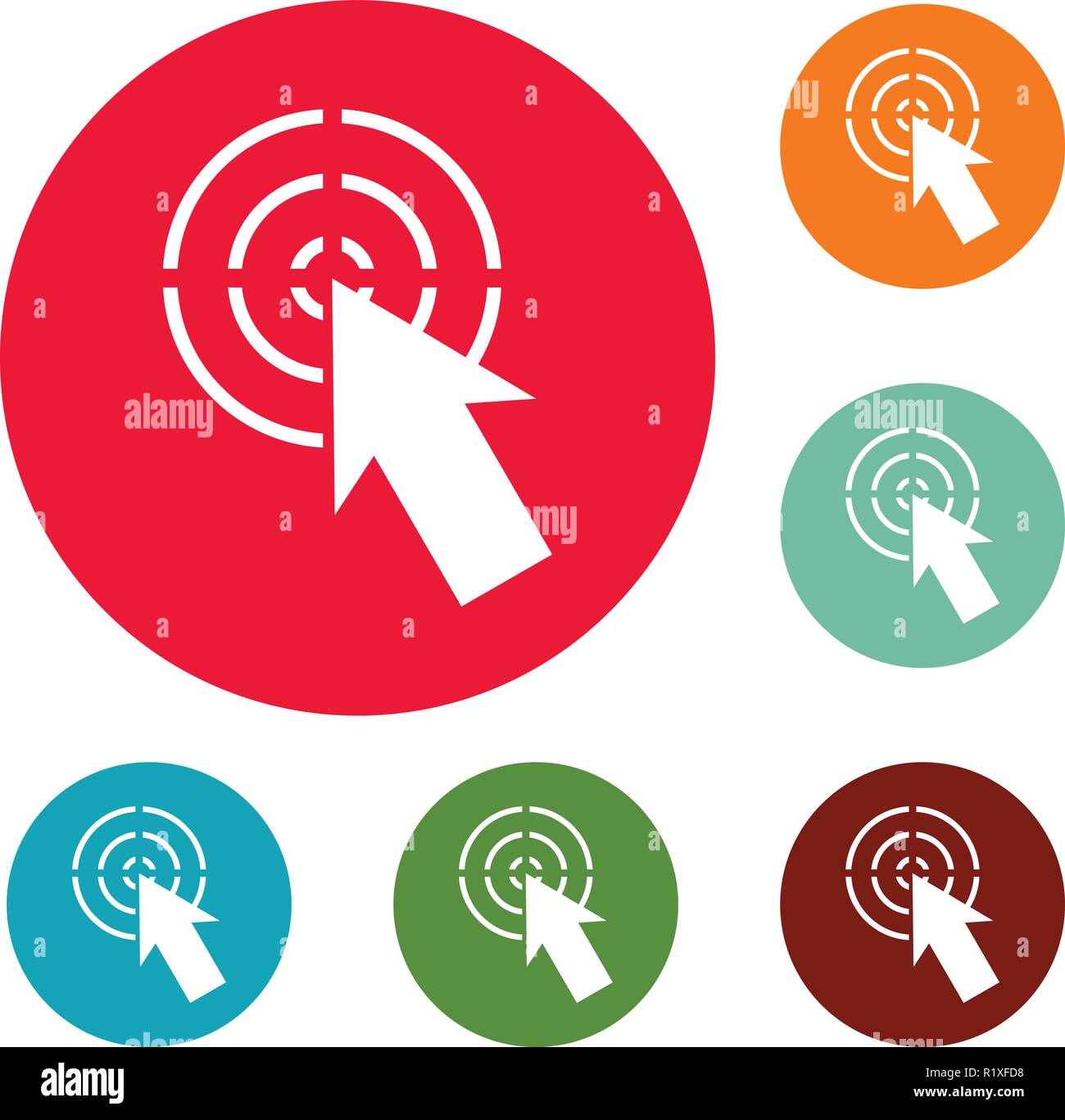 Cursor shape icons circle set vector isolated on white background Stock ...