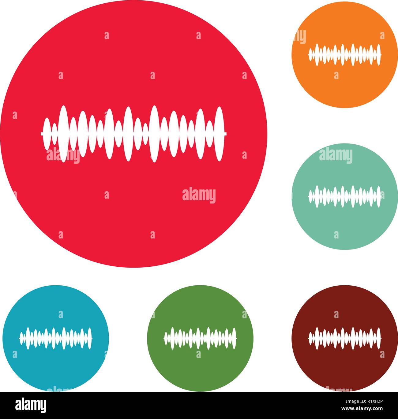 Equalizer design icons circle set vector isolated on white background ...