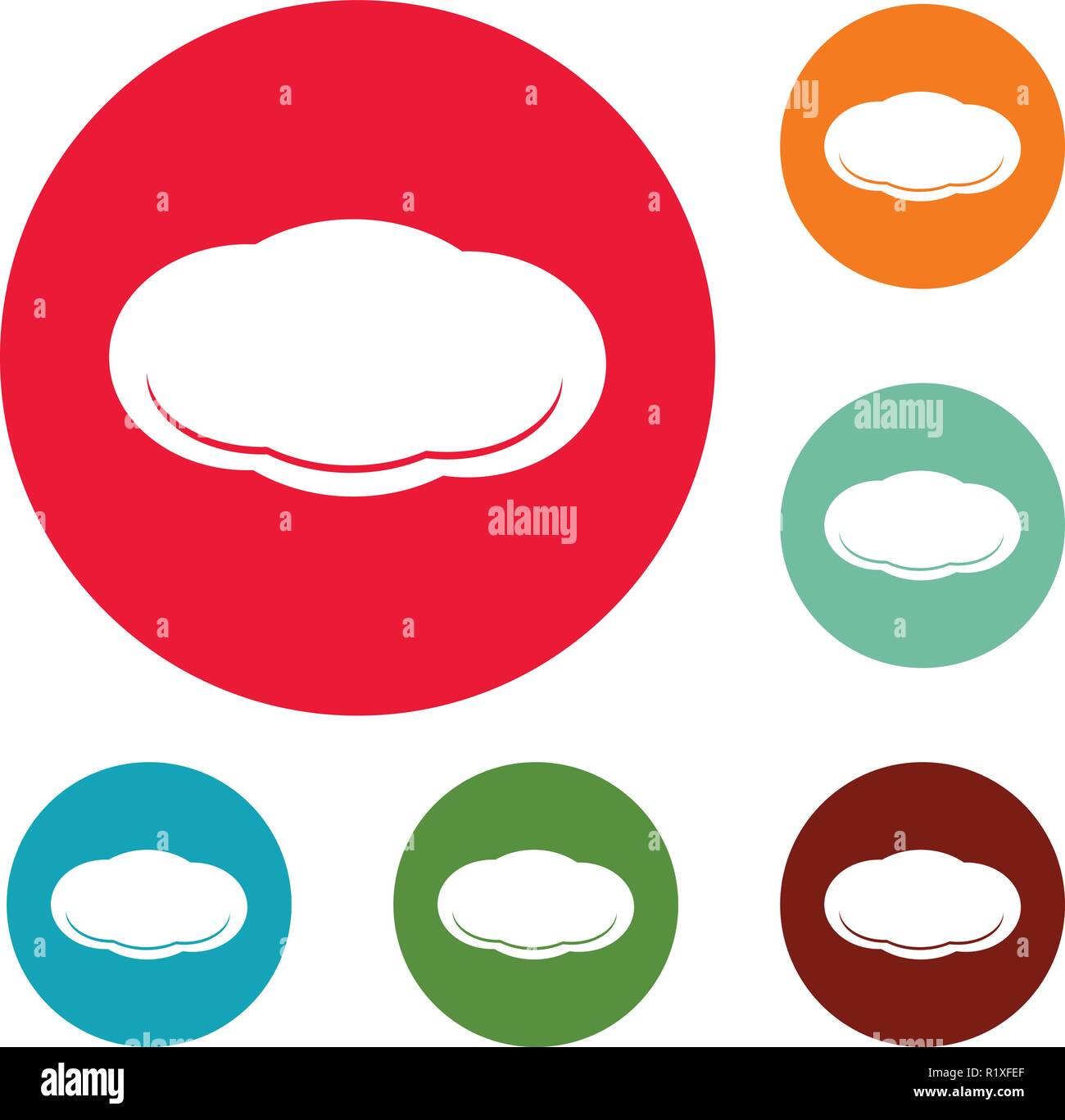 Cloud icons circle set vector isolated on white background Stock Vector ...