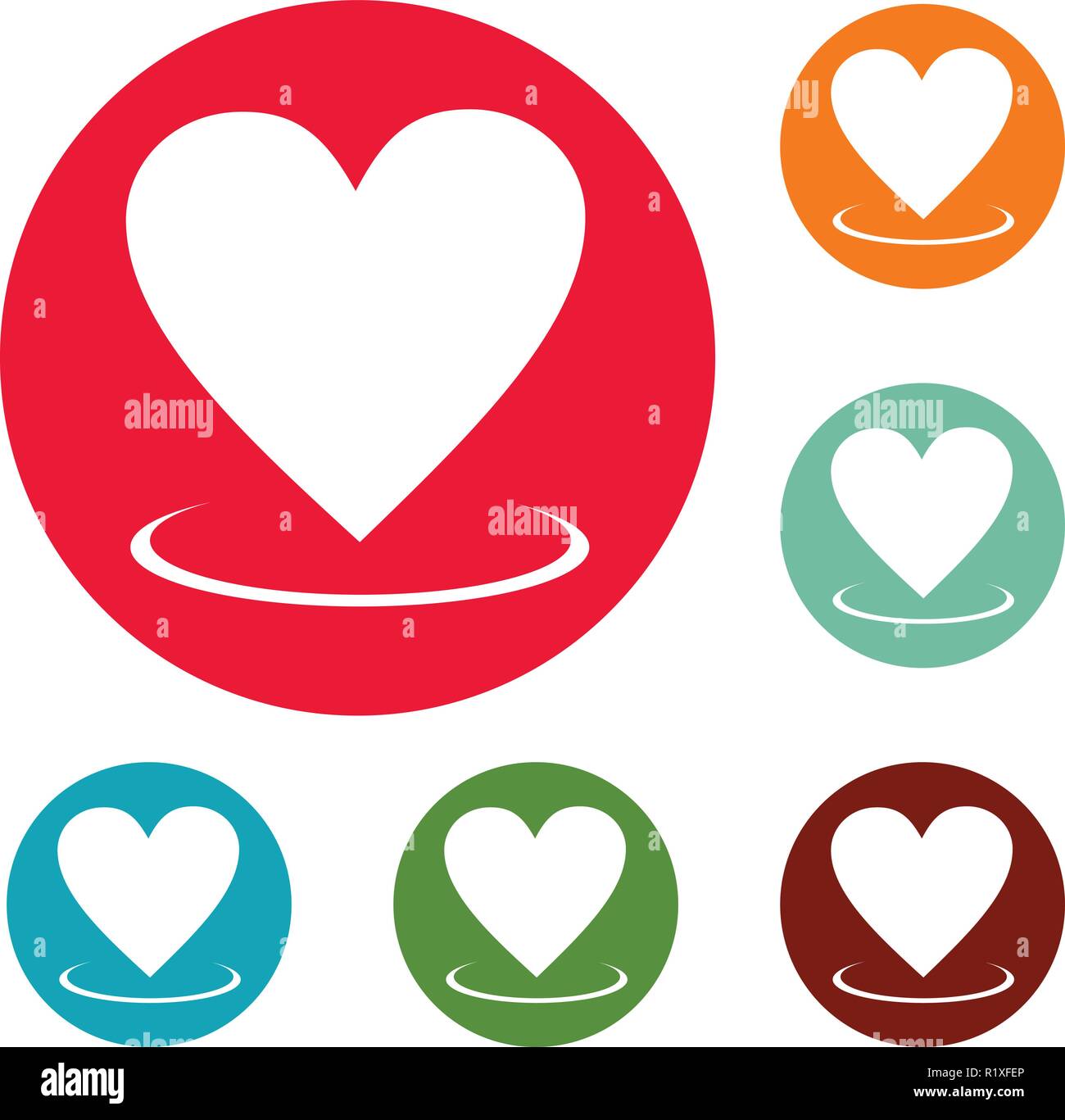 Heart icons circle set vector isolated on white background Stock Vector ...