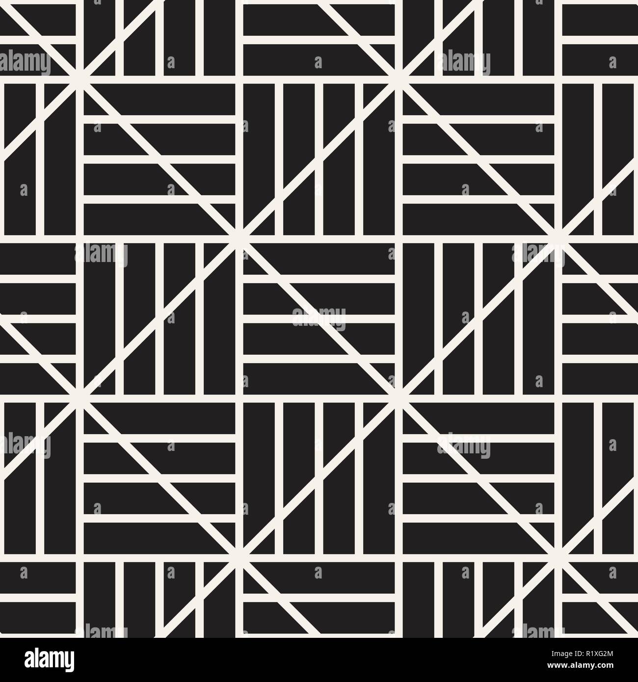 Vector Seamless Lines Mosaic Pattern Modern Stylish Abstract Texture Repeating Geometric Tiles