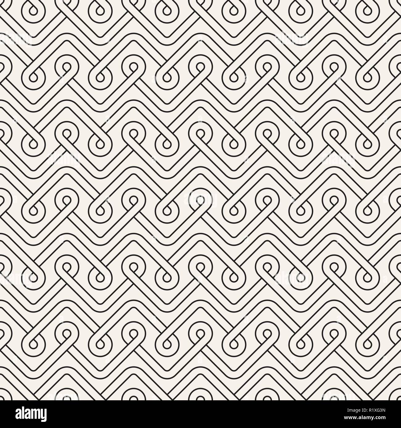 Vector seamless pattern. Modern stylish abstract texture. Repeating geometric interlacing lines ...