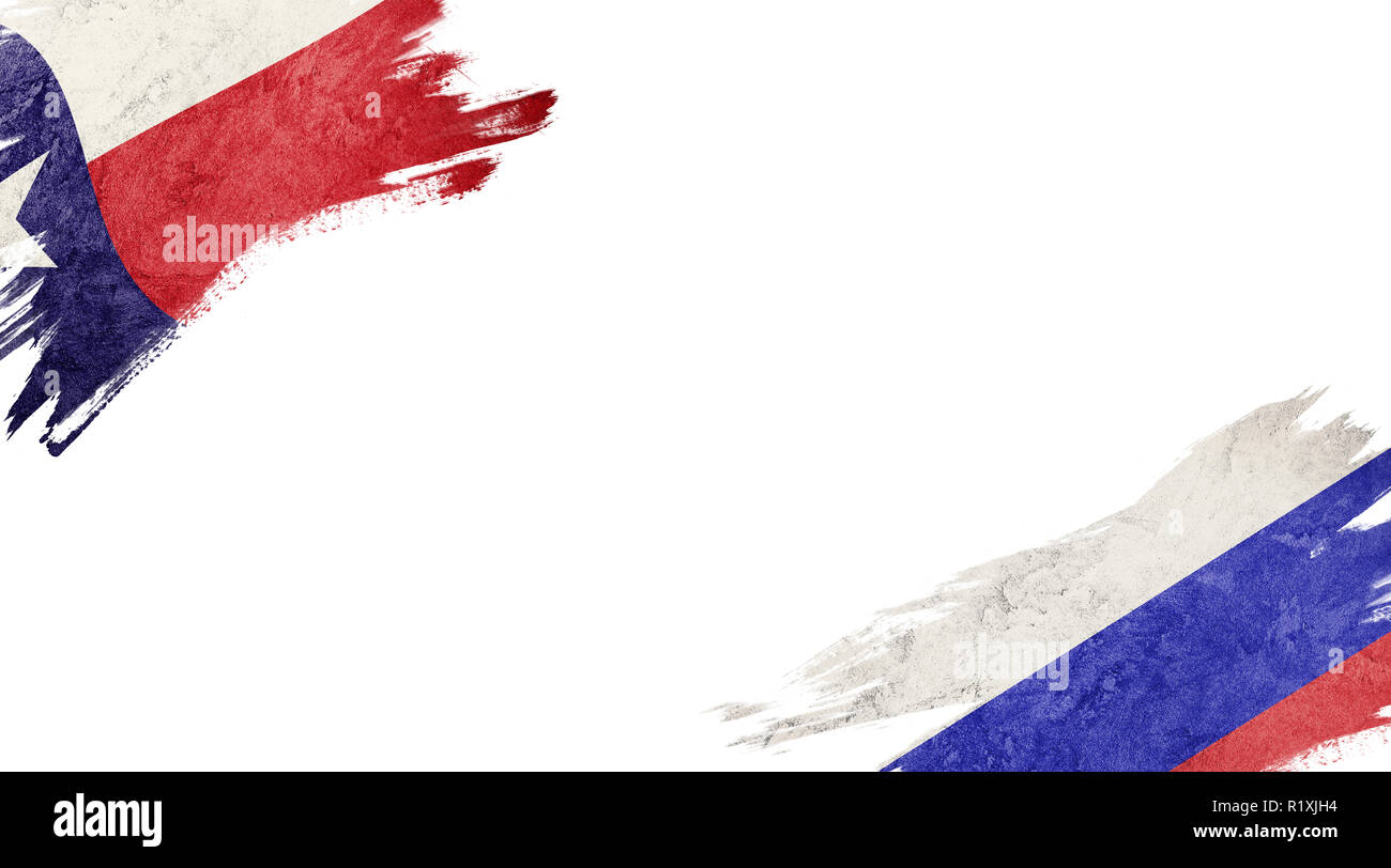Flags of Chile and Russia on white background Stock Photo - Alamy