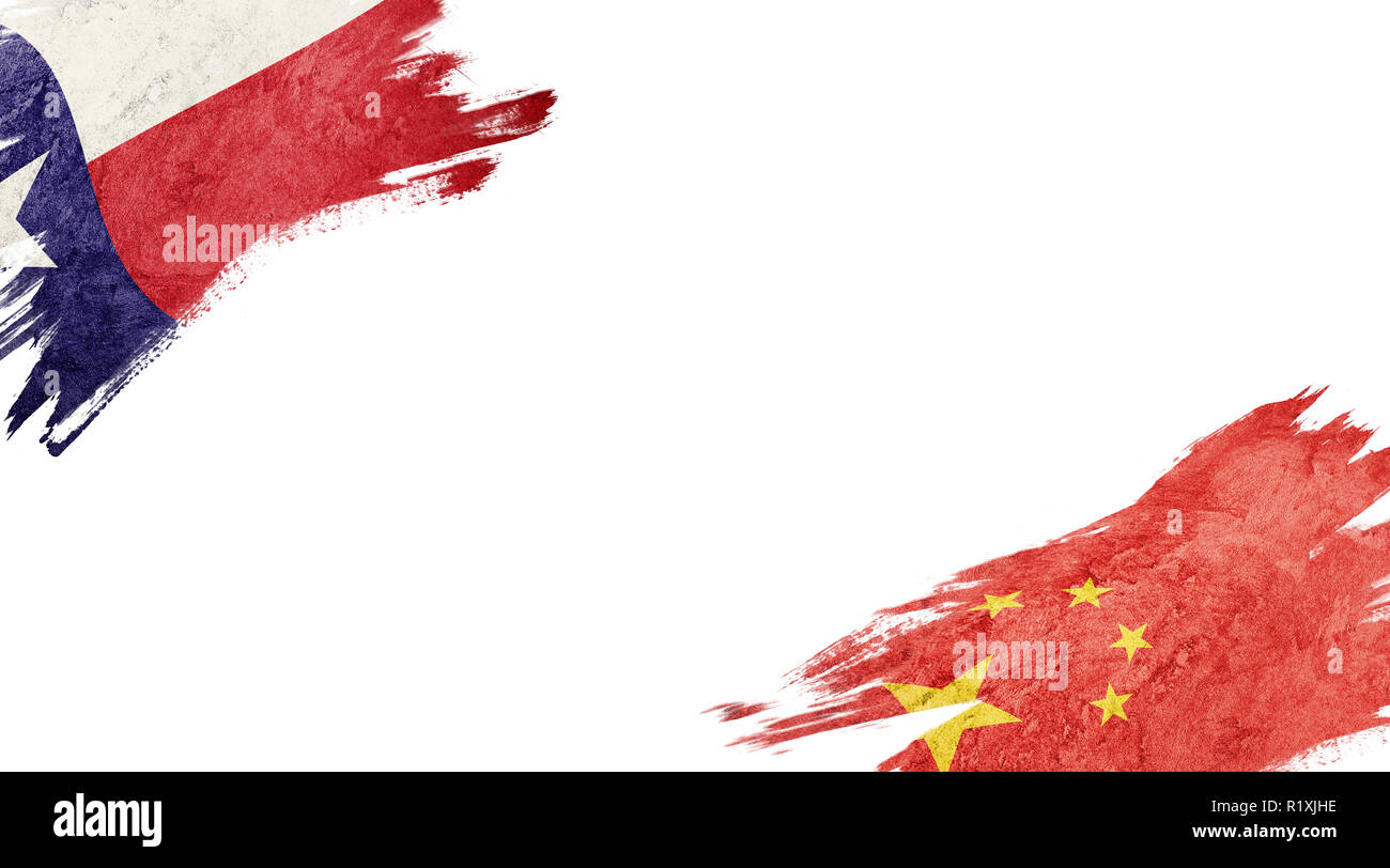 Flags of Chile and China on white background Stock Photo - Alamy