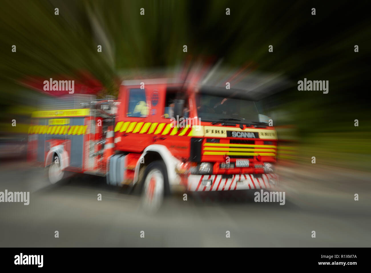 Fire Engine, Dunedin, South Island, New Zealand Stock Photo - Alamy