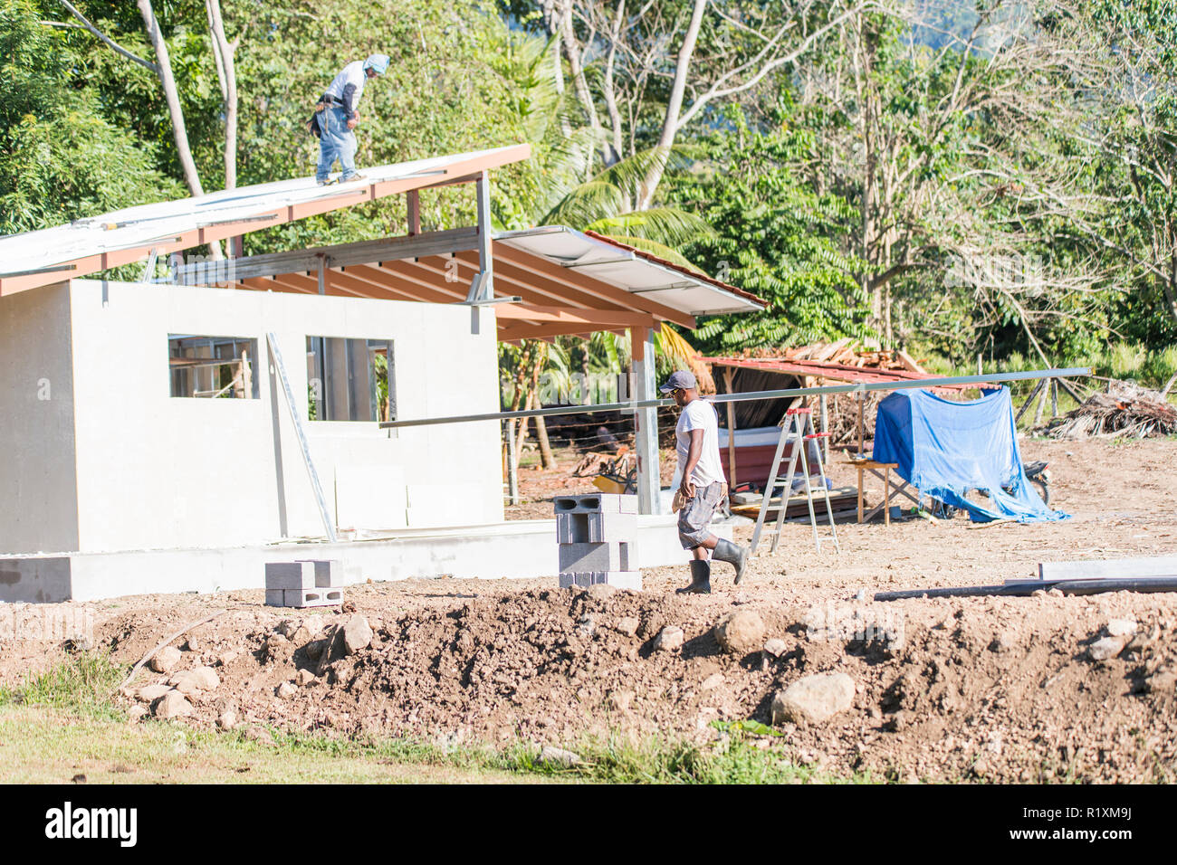 A house construction african at work industry Stock Photo - Alamy