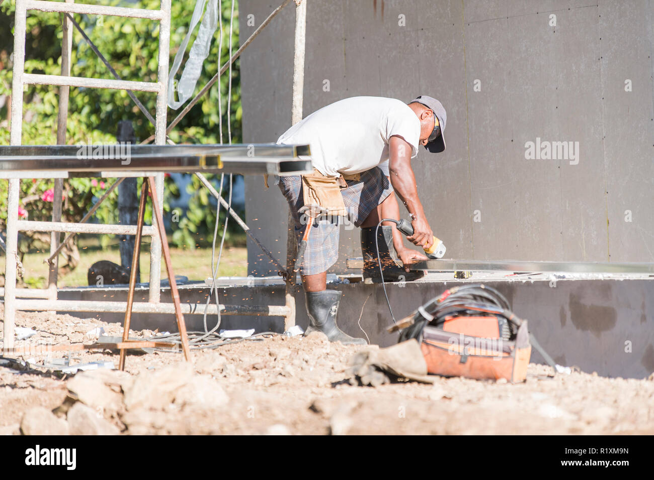 A house construction african at work industry Stock Photo - Alamy