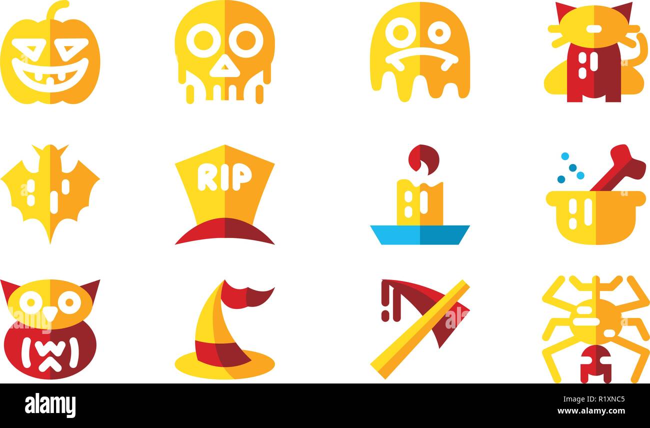 Halloween Celebration Icon Set Template Stock Vector Image & Art - Alamy