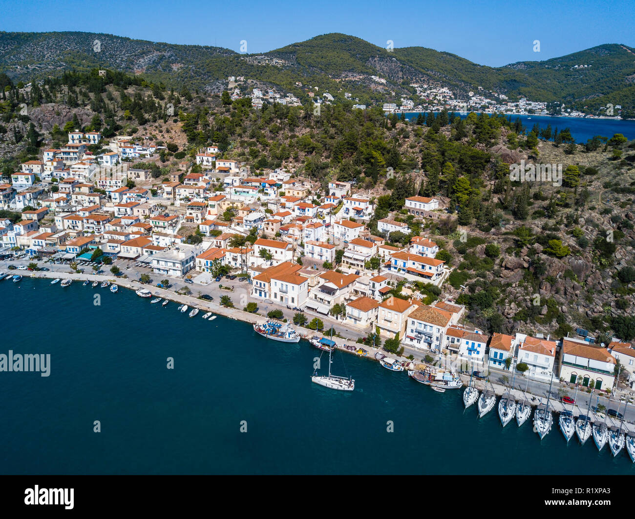 Aerial view landscape harbor poros hi-res stock photography and images ...
