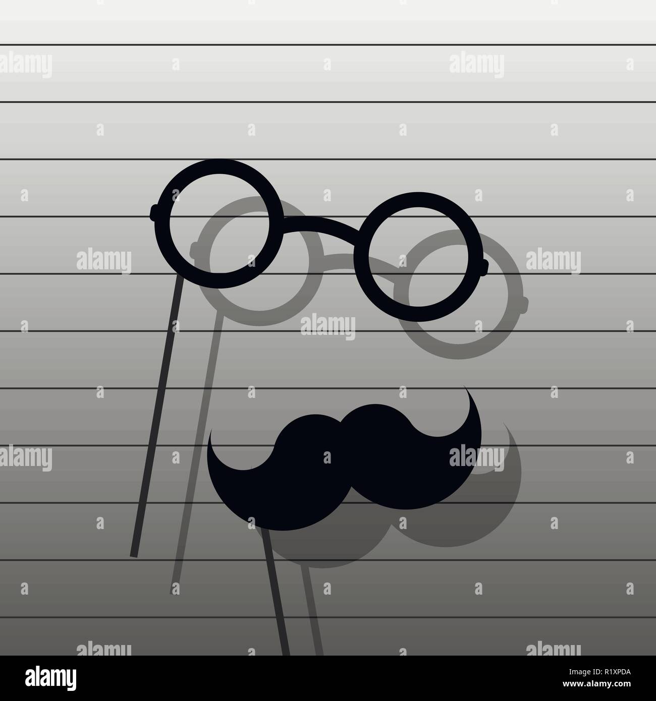 Cool photo props. Vector eyeglasses and mustache in hipster style. Best ...