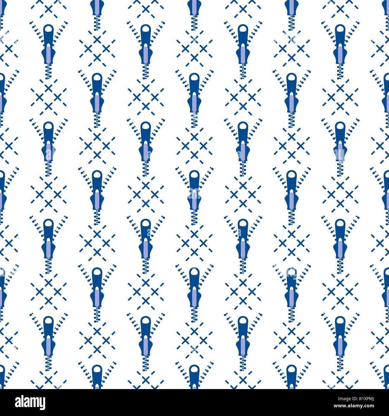 Seamless pattern with zipper. Sewing and needlework background ...