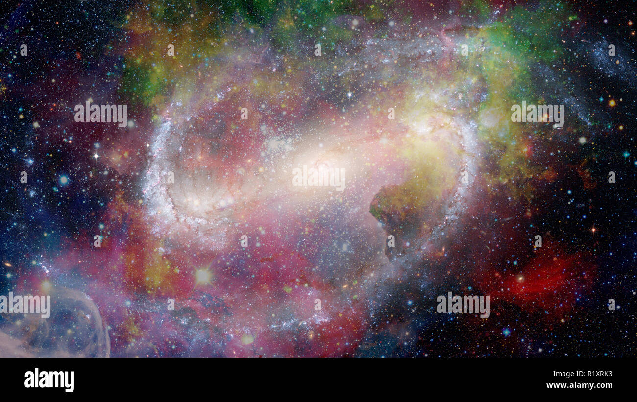 Colorful nebulas, galaxies and stars in deep space. Elements of this ...