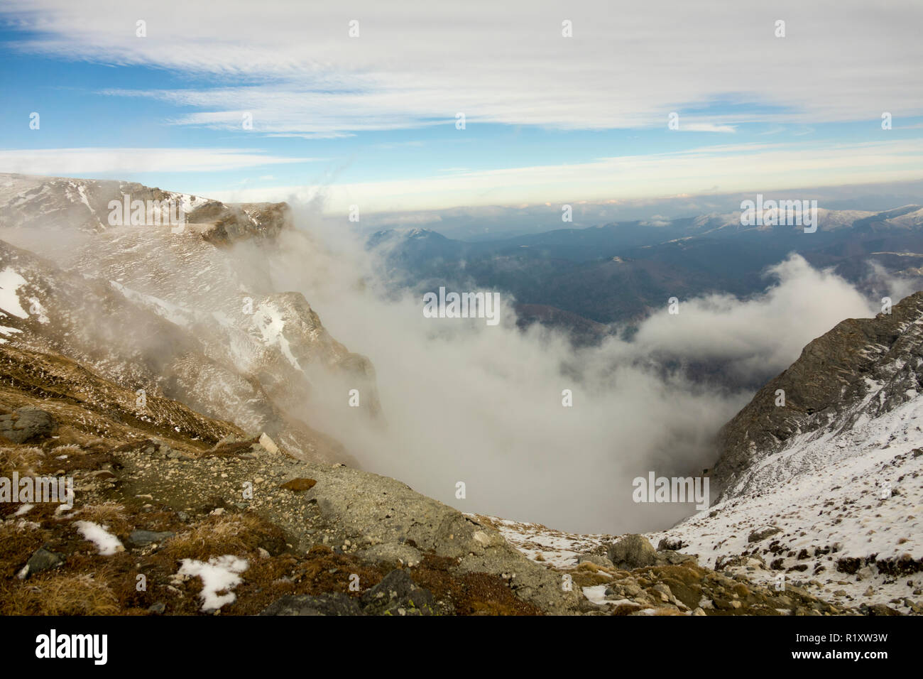 Walking in the forest with first snow hi-res stock photography and ...