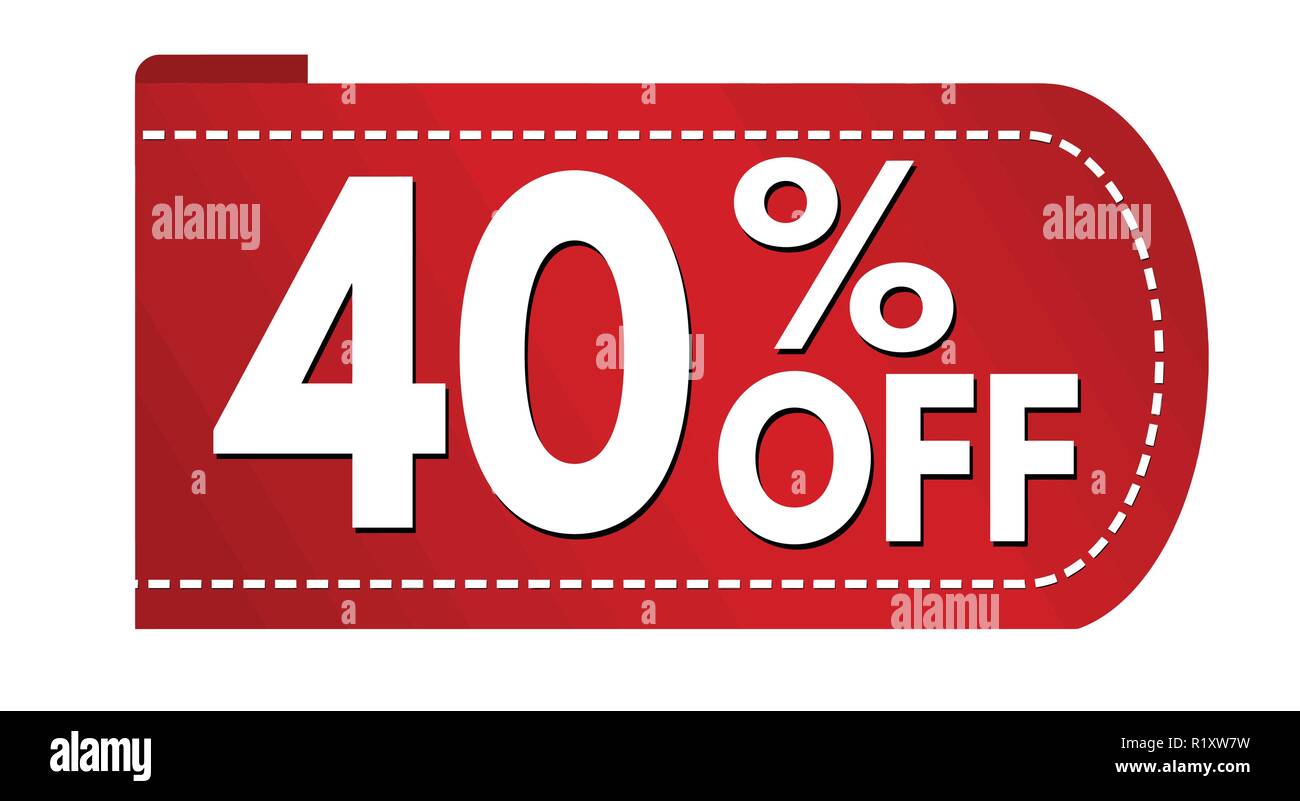 Special offer 40 % off banner design on white background, vector ...