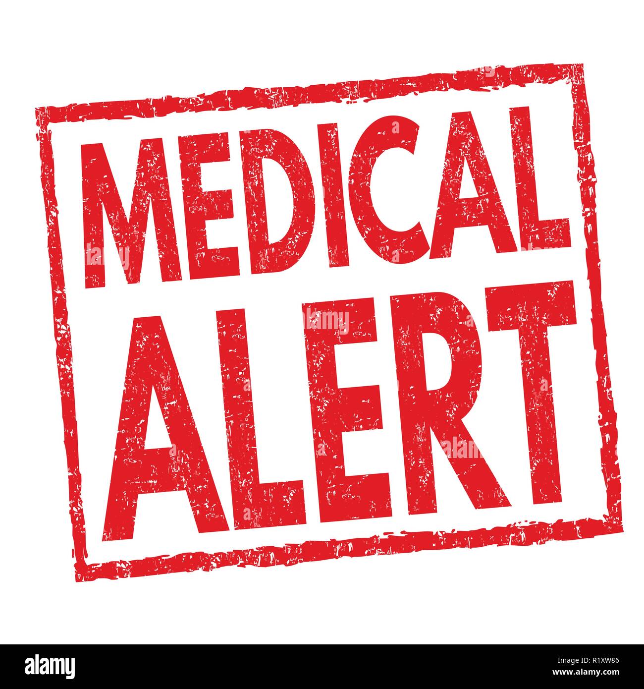 Medical alert sign or stamp on white background, vector illustration ...