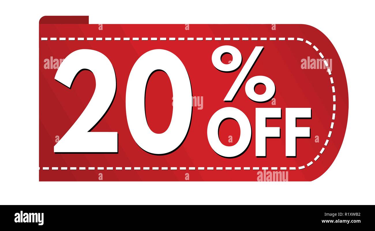 Special offer 20 % off banner design on white background, vector ...