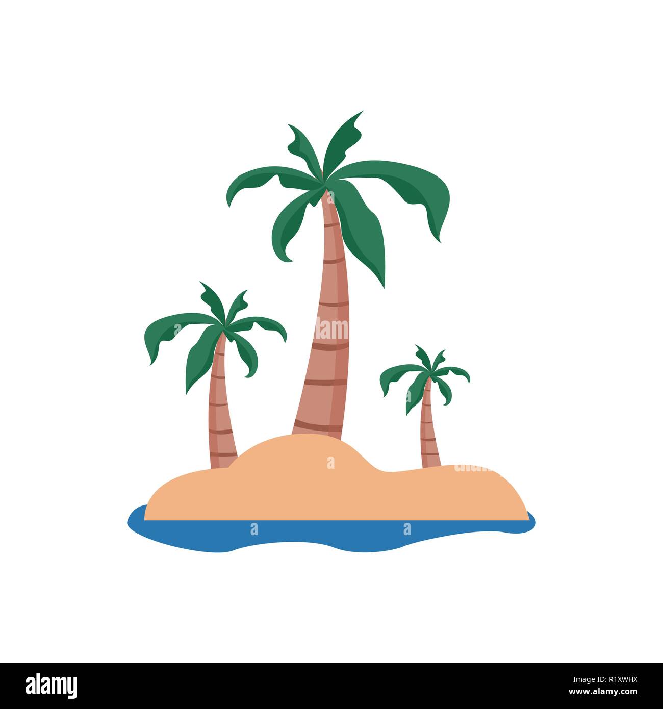 Remote Beach Island Summer Stuff Icon Vector Illustration Graphic ...