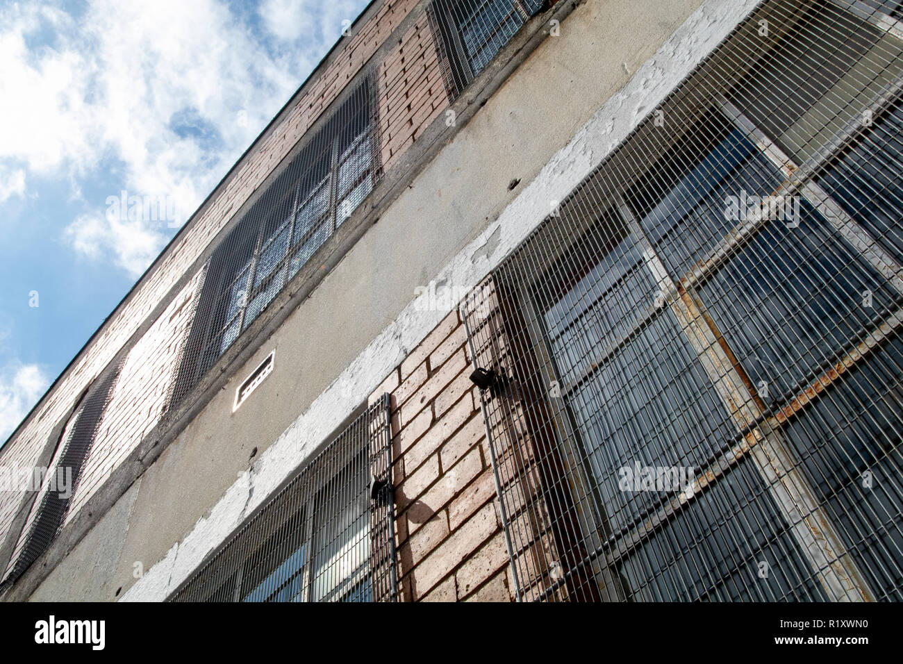 Byker/UK - June 11th 2018: Locked up. Caged windows Stock Photo - Alamy