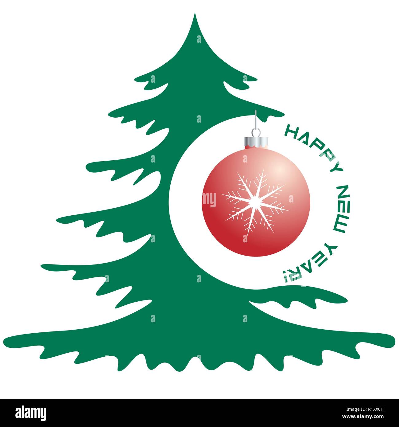 Christmas baubles decorated tree new Stock Vector Images - Alamy