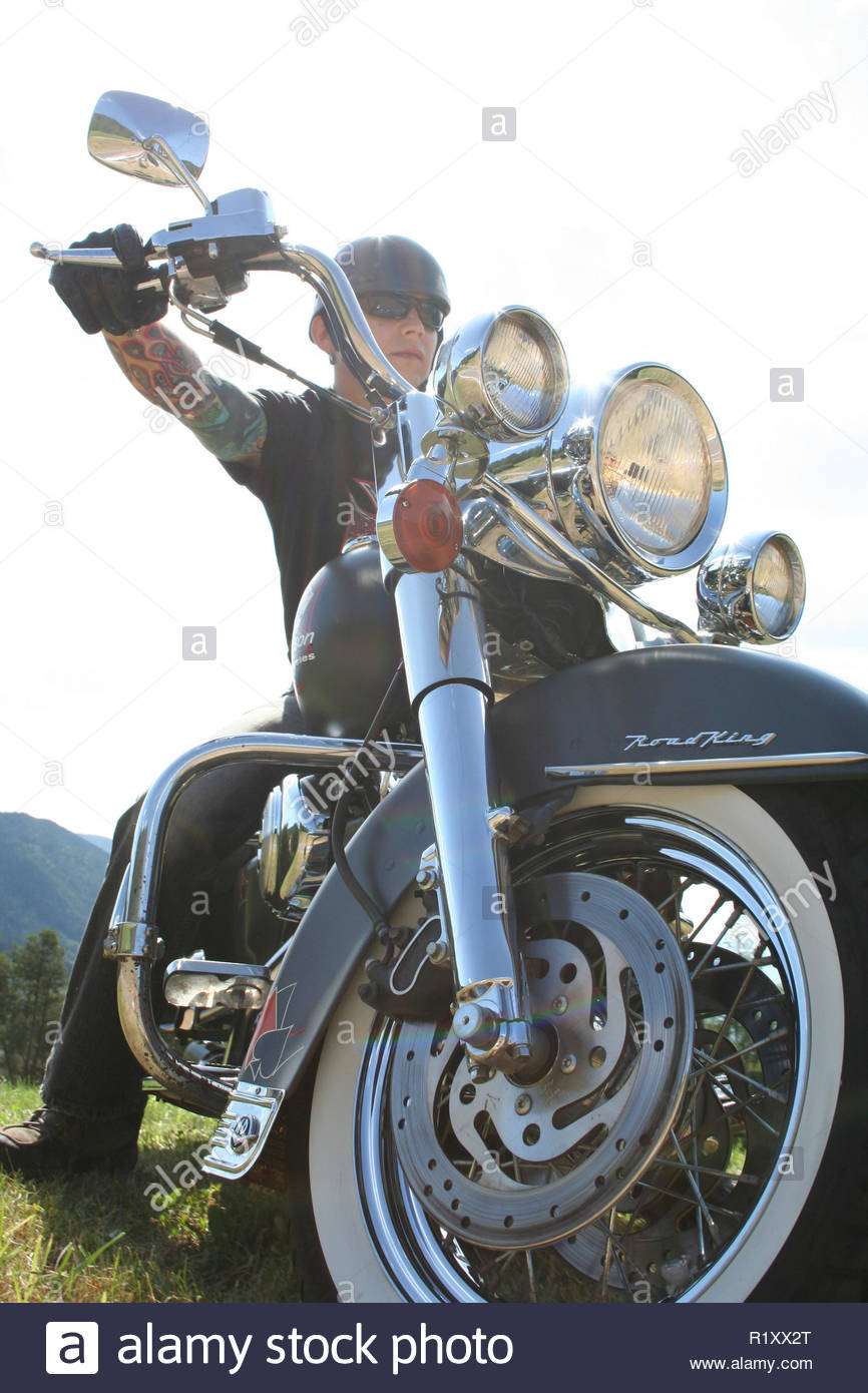 Man On Harley Davidson Motorcycle High Resolution Stock Photography and ...