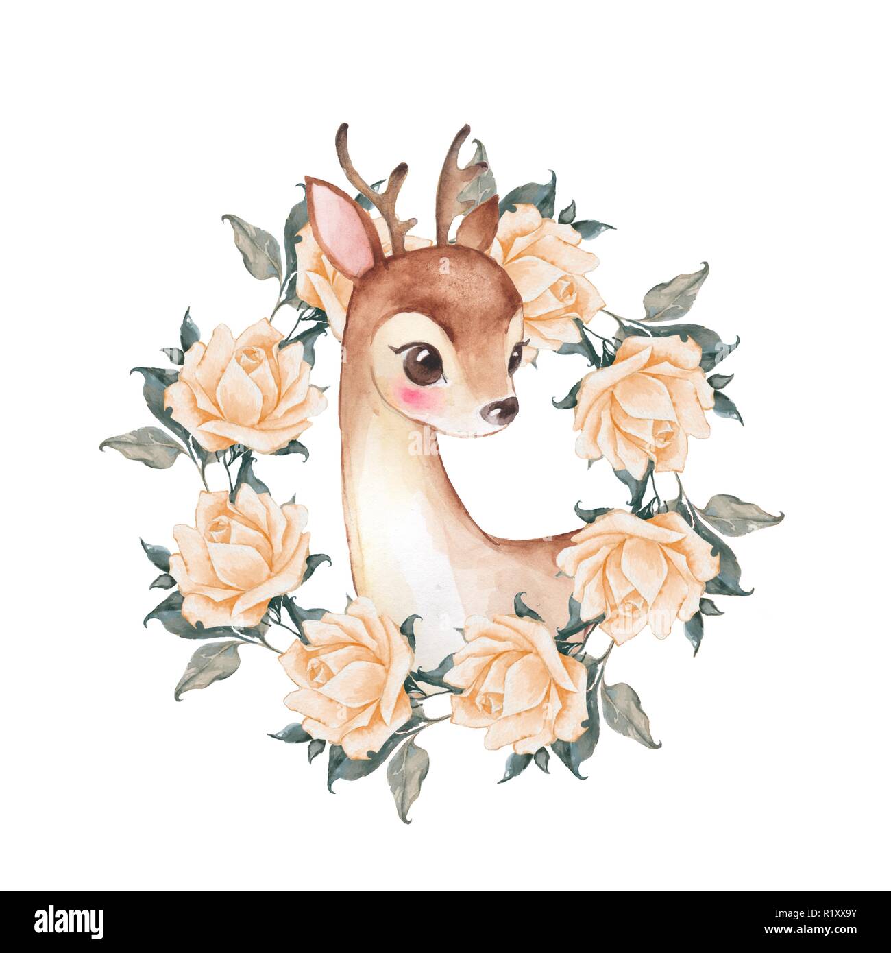 Baby deer painting Cut Out Stock Images & Pictures - Alamy