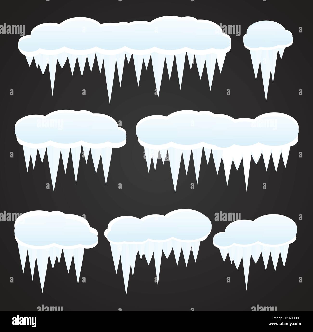 Icicles and snow texture on black background Stock Vector Image & Art ...
