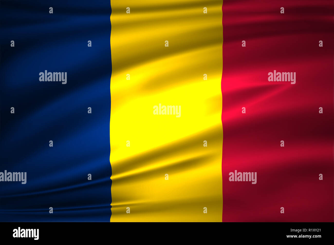 Chad 3D waving flag illustration. Texture can be used as background ...