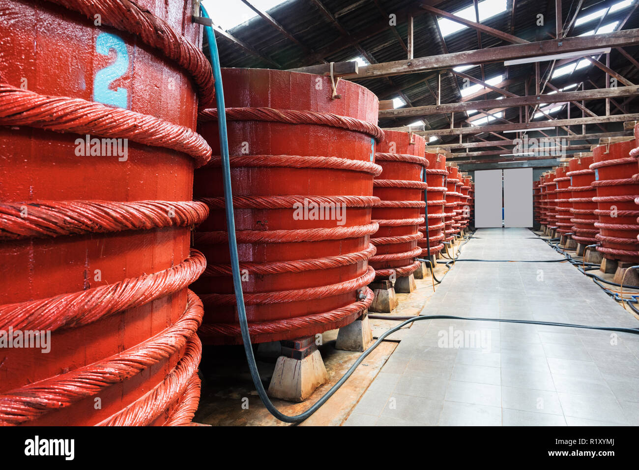 wooden barrels in a fish sauce factory on Phu Quoc island Stock Photo ...