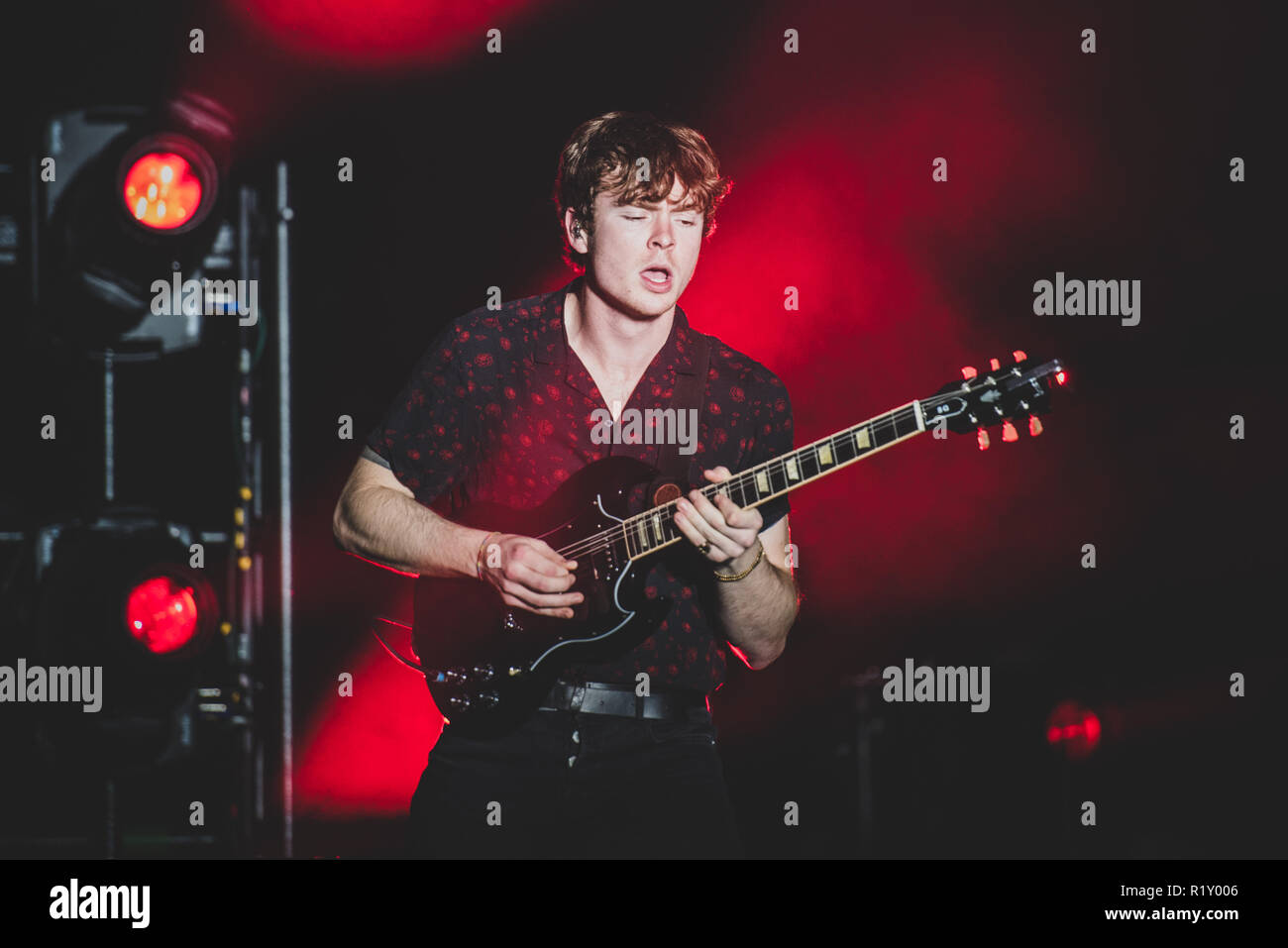 Milano, Italy. 13th Nov, 2018. George Edwards, guitarist of Yonaka ...