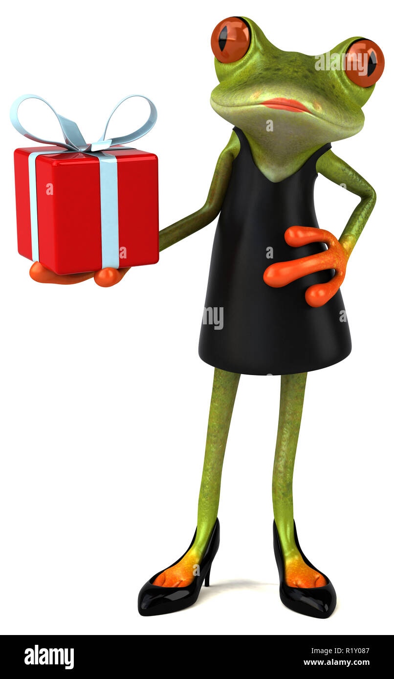 Fun frog - 3D Illustration Stock Photo - Alamy