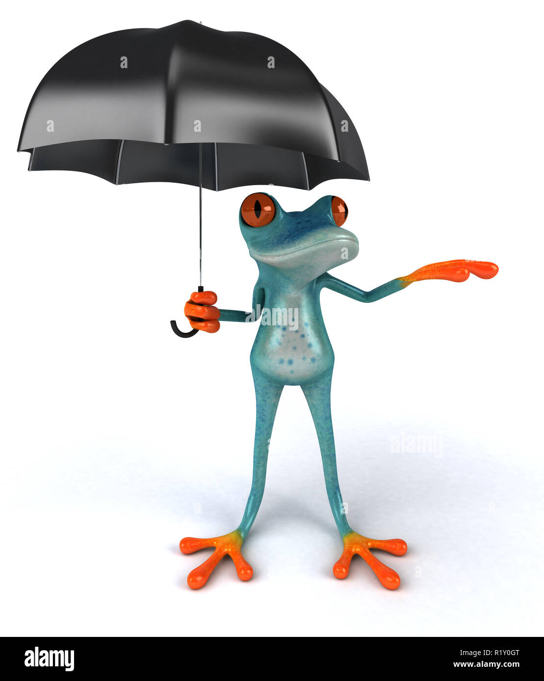 Fun frog - 3D Illustration Stock Photo - Alamy