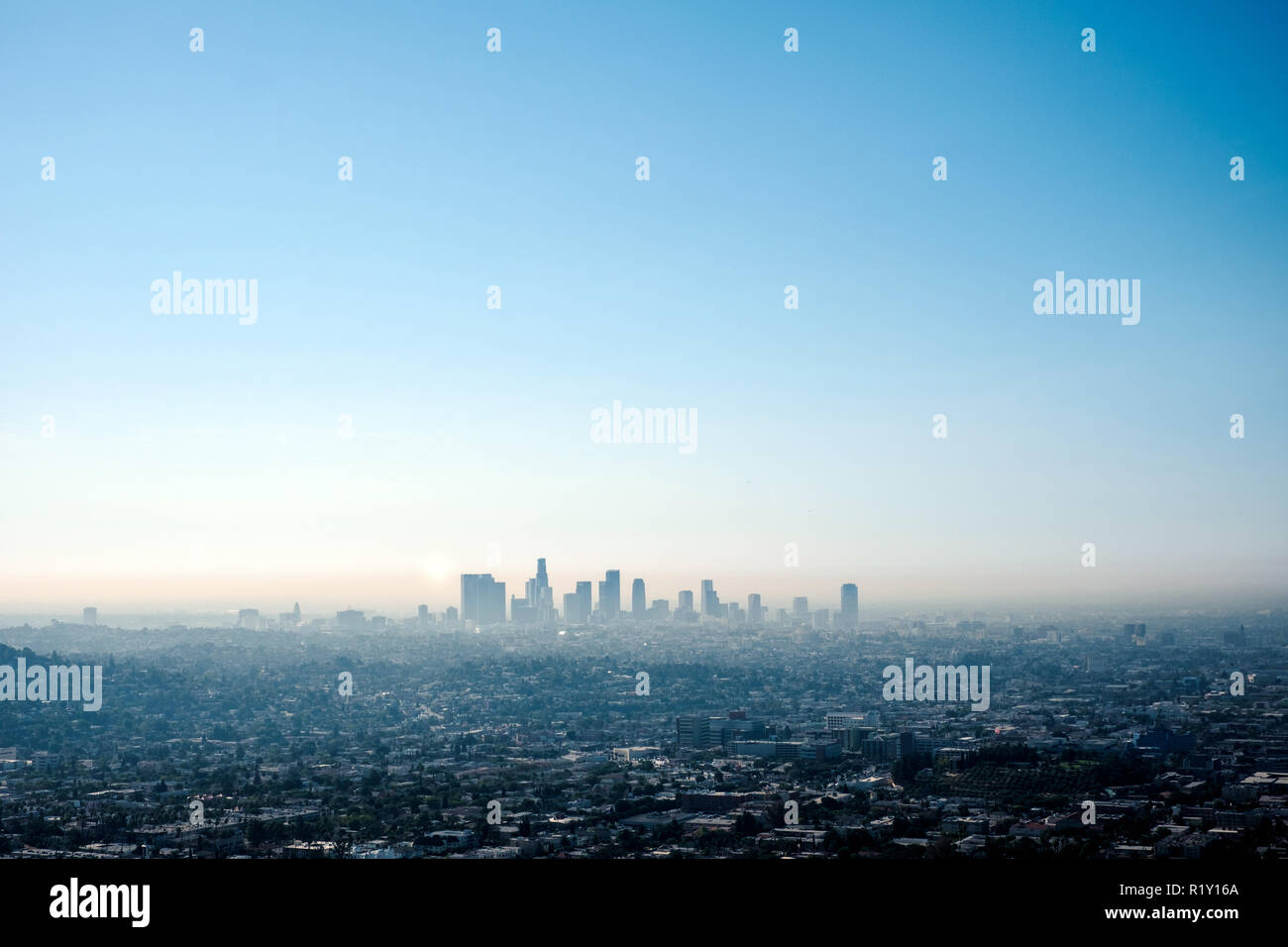 Los Angeles, USA - September 13, 2014. Overlooking the endless city of ...