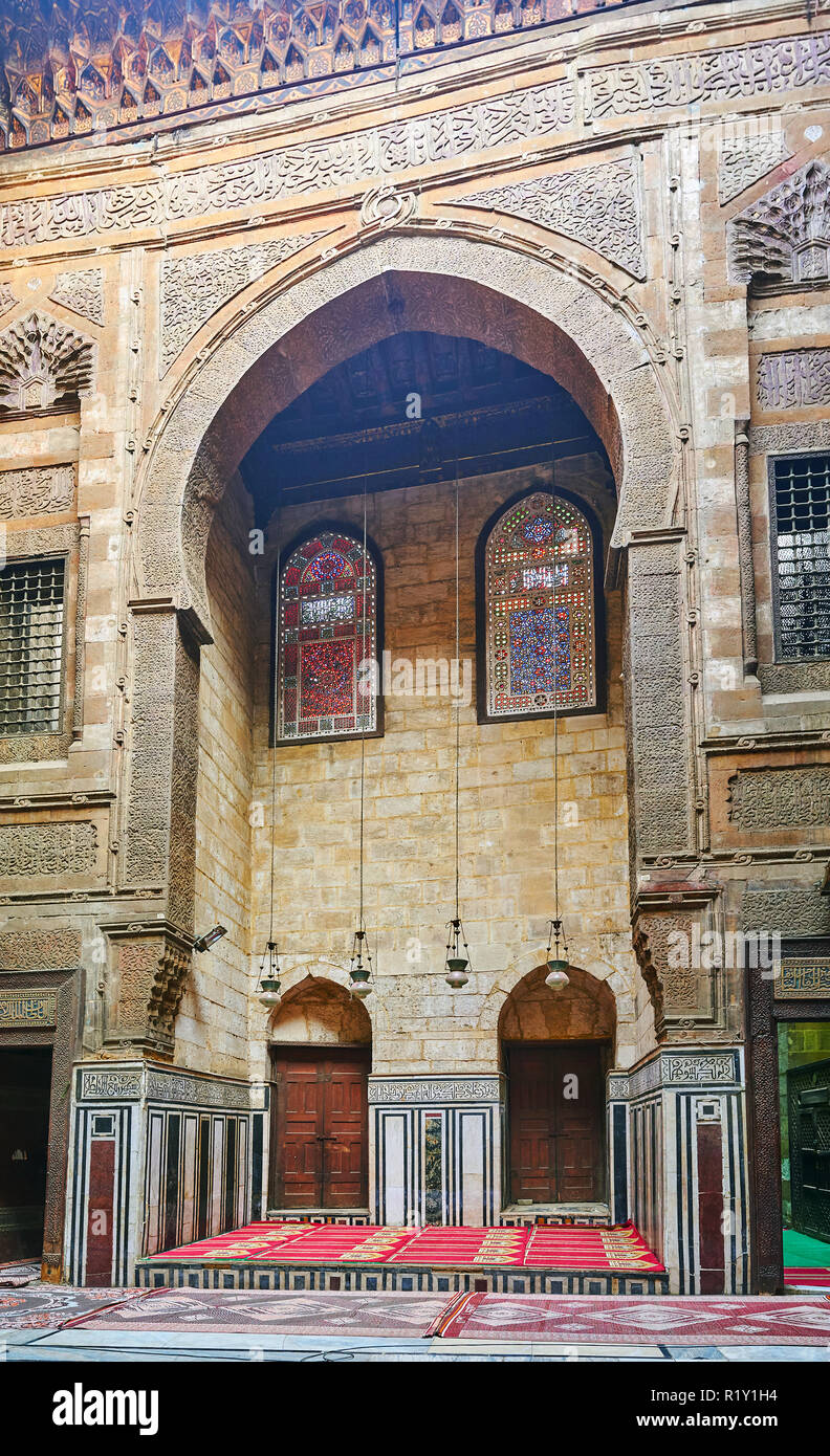 CAIRO, EGYPT - DECEMBER 21, 2017: Historic Al-Ghuri Mosque-Madrasa ...