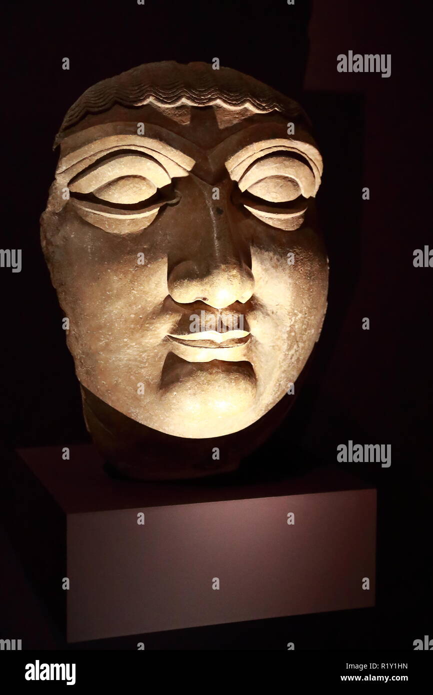 Assyrian stone sculpture at the British Museum, London, UK Stock Photo ...