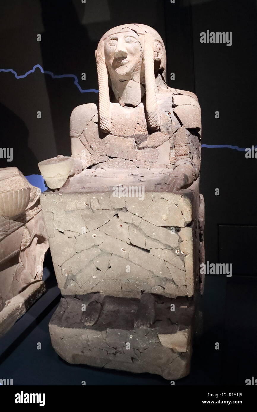 Assyrian stone sculpture at the British Museum, London, UK Stock Photo ...