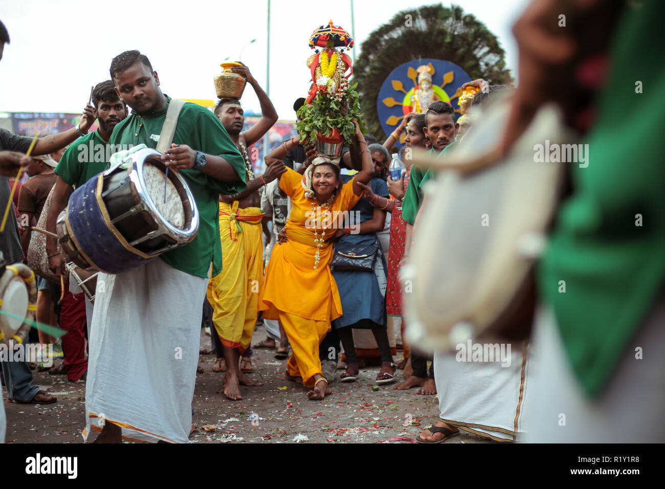 BATU CAVE, MALAYSIA - 31 JAN 2018 : Musical band members playing their ...