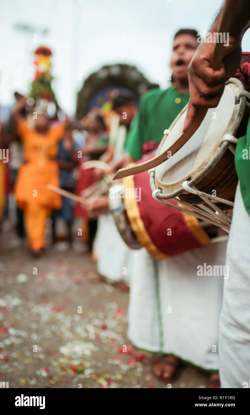 BATU CAVE, MALAYSIA - 31 JAN 2018 : Musical band members playing their ...