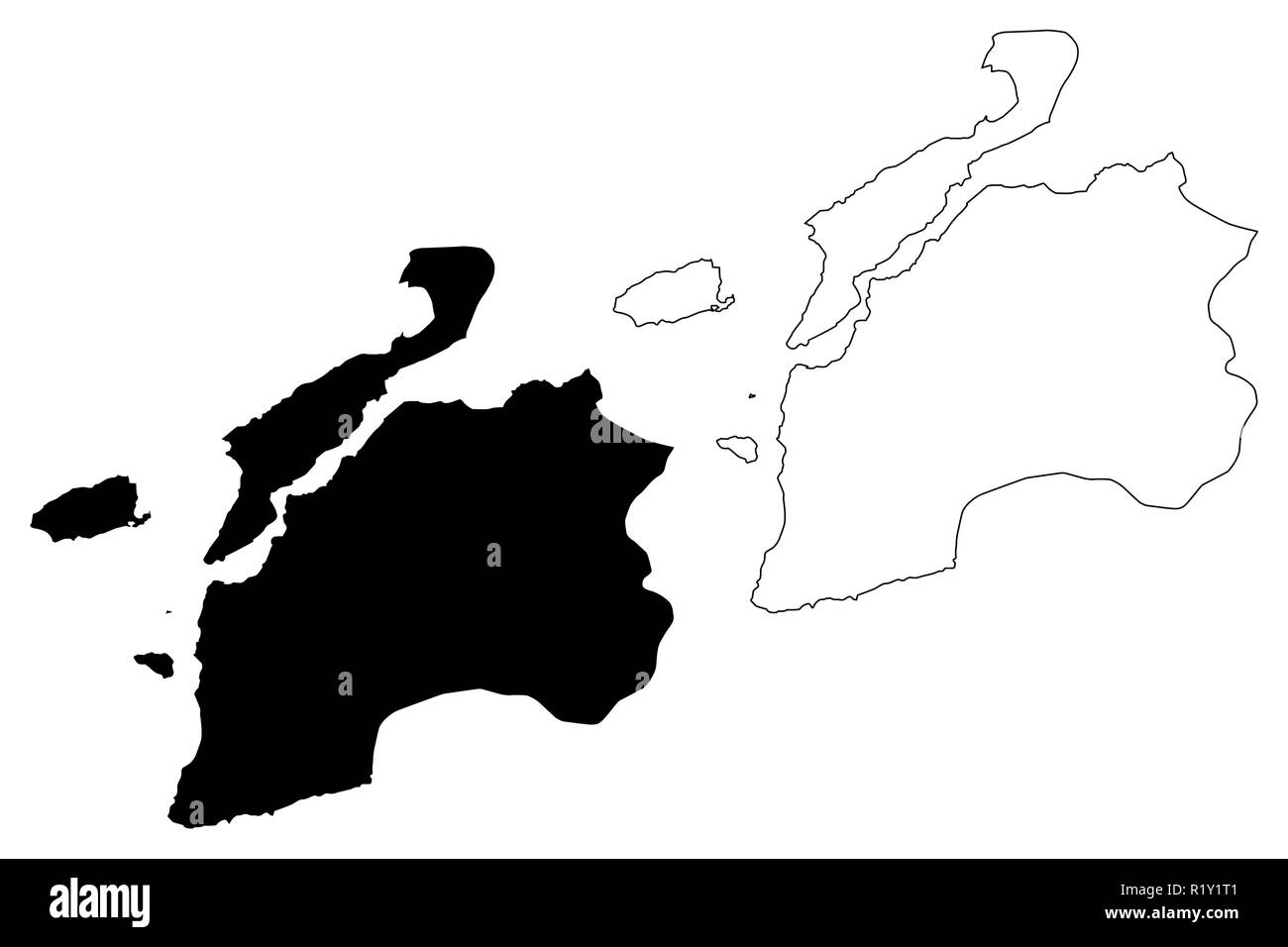 Canakkale (Provinces of the Republic of Turkey) map vector illustration ...