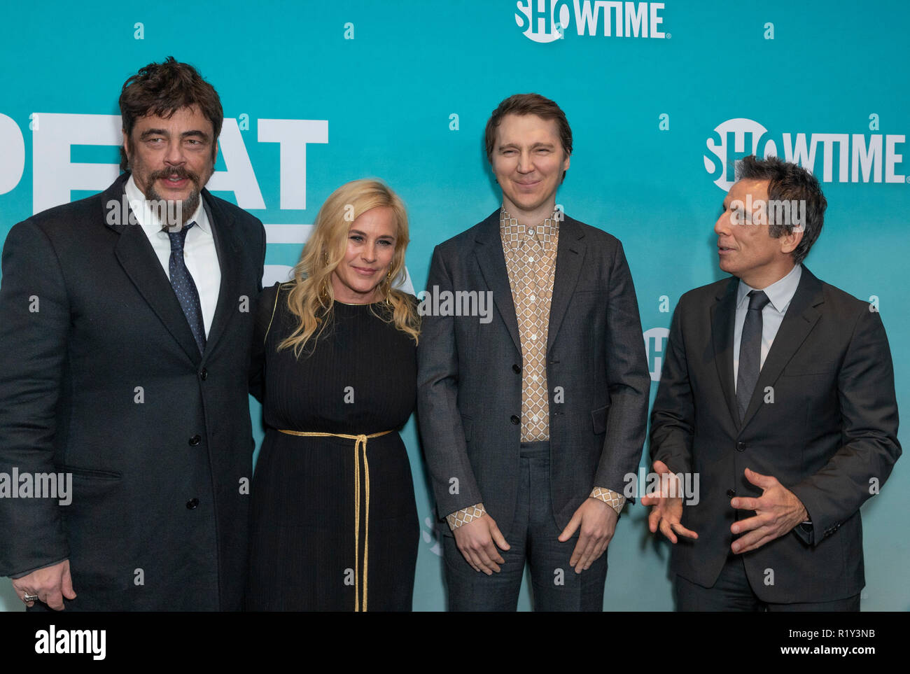 New York, USA - November 14, 2018: Benicio Del Toro, Patricia Arquette ...